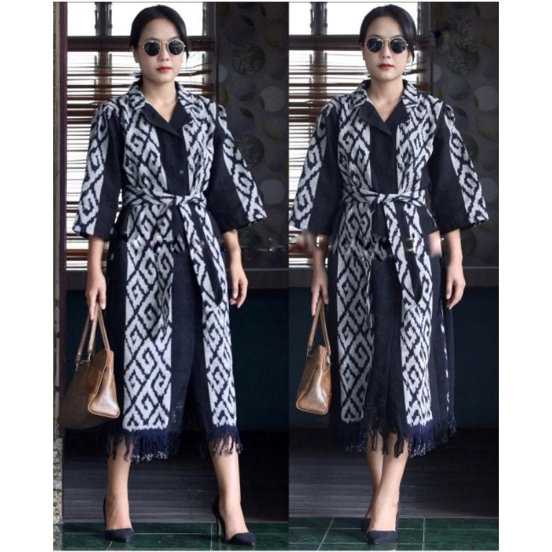 Jual Dress Tenun Ikat Etnik Hitam OT95 | Shopee Indonesia