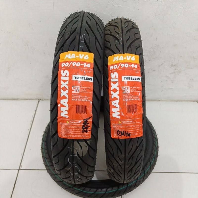 Jual Paket Ban Motor Maxxis 80/90-14 & 90/90-14 MA V6 Tubeless | Shopee ...