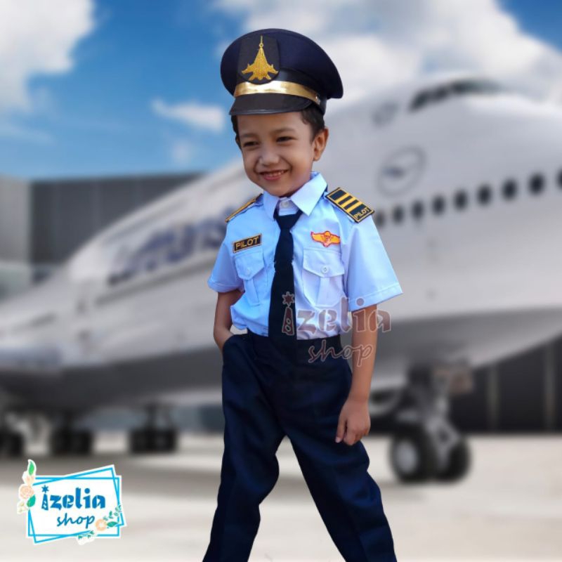 Jual Baju Profesi Pilot Anak Kostum Karnaval Putra Komplit | Shopee ...