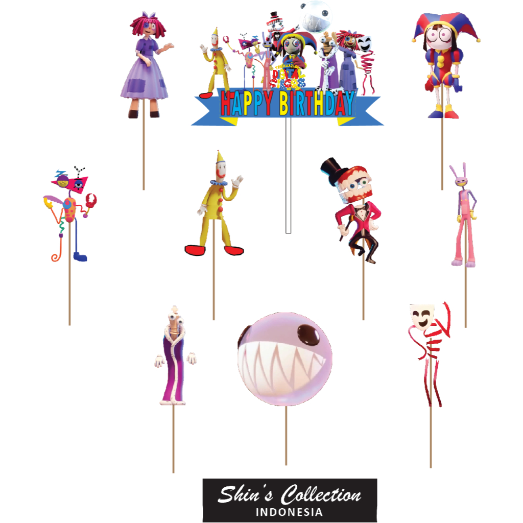Jual Cake topper The Amazing Digital Circus isi 10 pcs | Shopee Indonesia