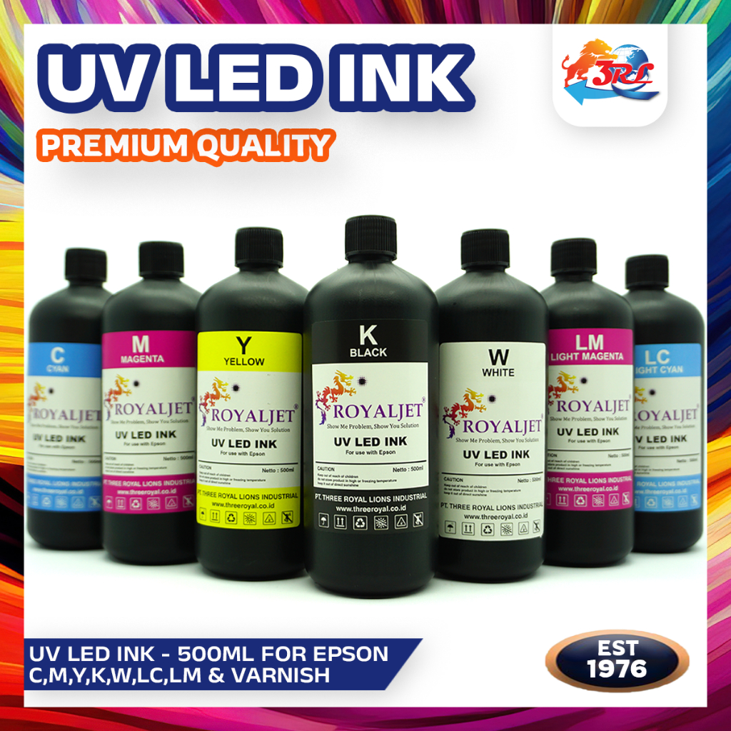 Jual Tinta UV LED Royaljet EPSON - Moderate to Hard - 500 ML - Premium ...