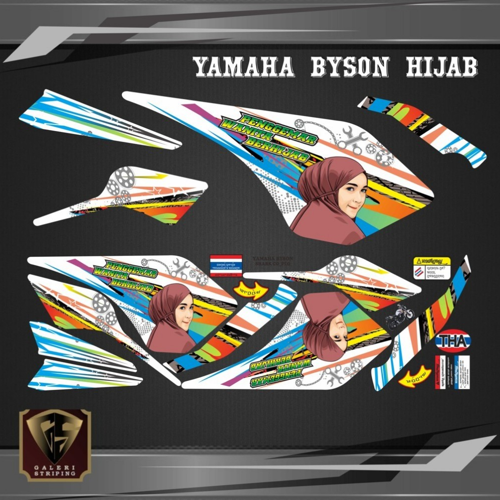 Jual STRIPING VARIASI YAMAHA BYSON MOTIF HIJAB BAHAN VINYL LAMINASI ...