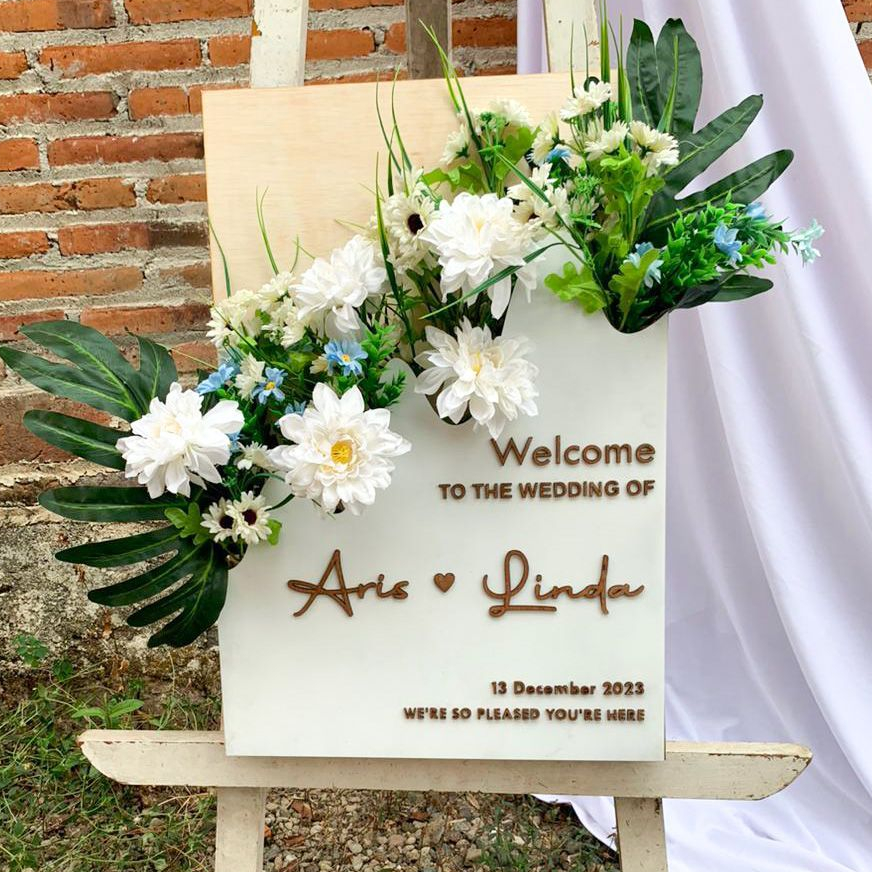 Jual akrilik wedding sign / welcome sign / akrilik sign / papan ucapan ...
