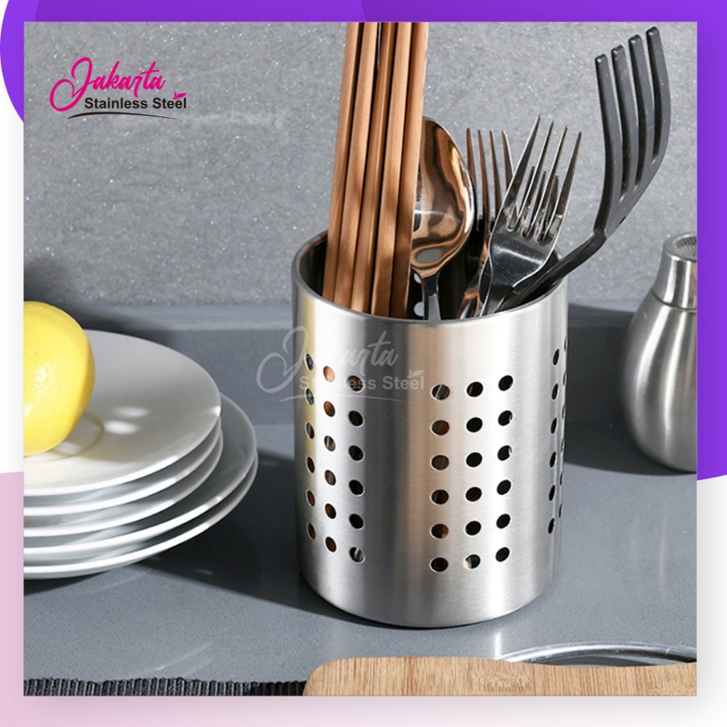 Jual JSS - Tempat Sendok Stainless Steel Wadah Tempat Sendok Makan ...