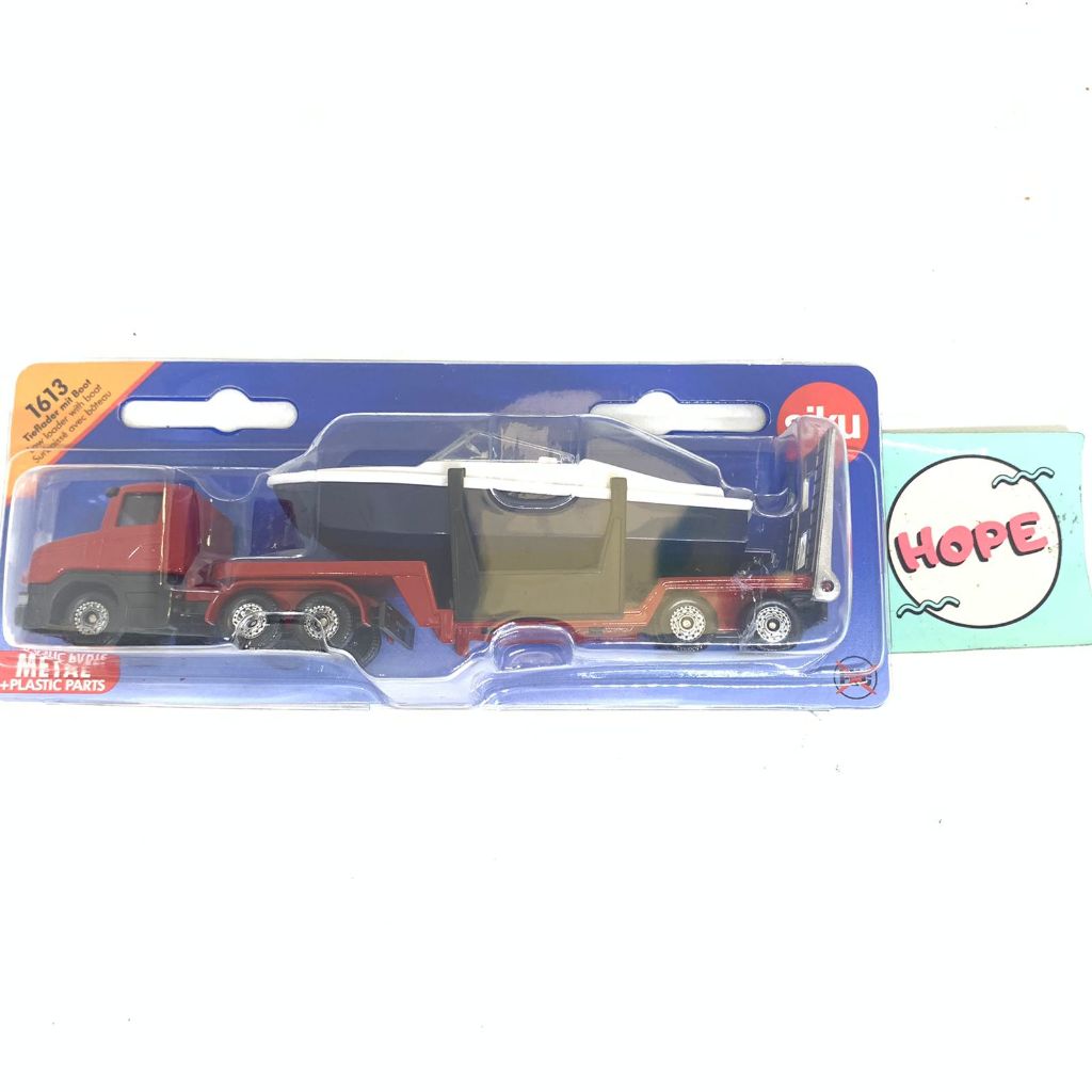 Jual Diecast Mobil Siku Long 1613 Low Loader With Boat Original | Shopee Indonesia