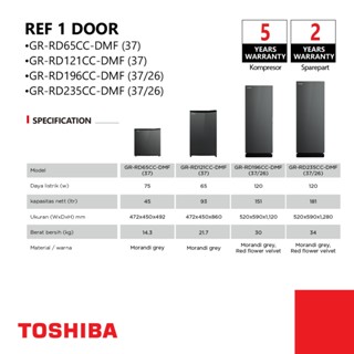 Jual TOSHIBA SingleDoor GR-RD196CC-DMF[37] Kulkas 1 Pintu Kapasitas 151L | Shopee Indonesia