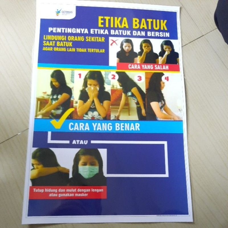 Jual Poster Etika Batuk | Poster Pentingnya Etika Batuk Dan Bersin kode ...