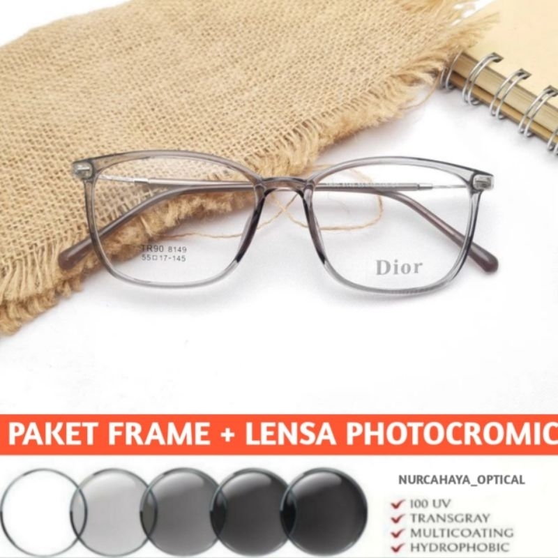 Jual frame 8149 kacamata pria dan wanita bisa riques lensa photocromik ...