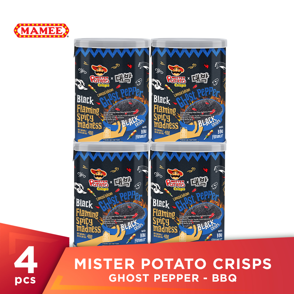 Jual Mister Potato Crisps Ghost Pepper BBQ 40 gr - 4 Pcs | Shopee Indonesia