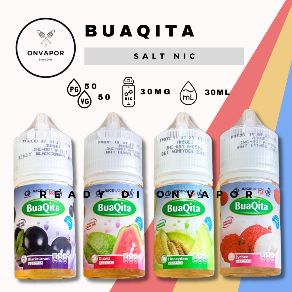 Jual Buaqita V2 , Blackcurrant , Guava , Honeydew Melon , Lychee Salt ...
