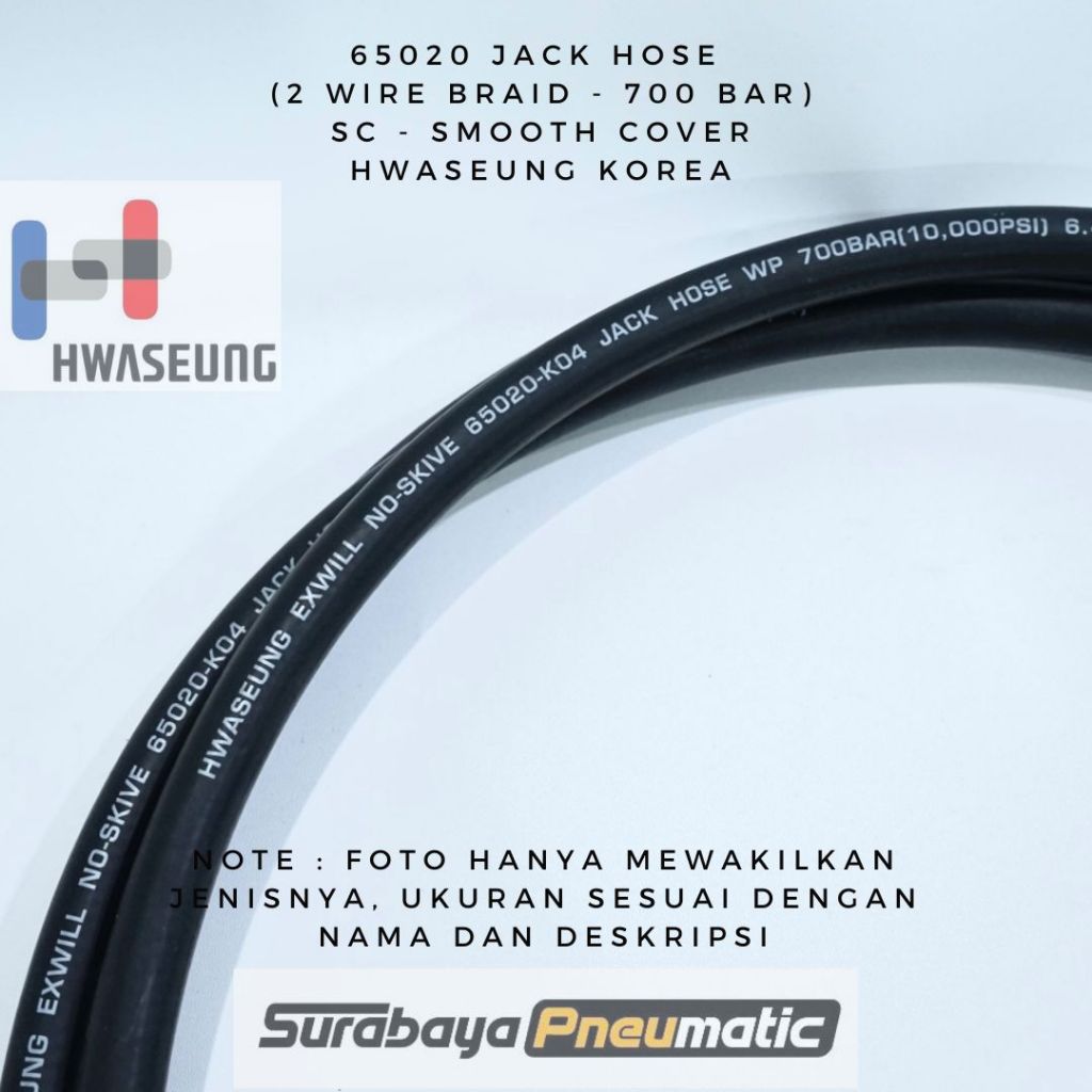 Jual JACK HOSE - 1/4" - Selang Hidrolik / Hydraulic Hose - 700 BAR HWASEUNG | Shopee Indonesia