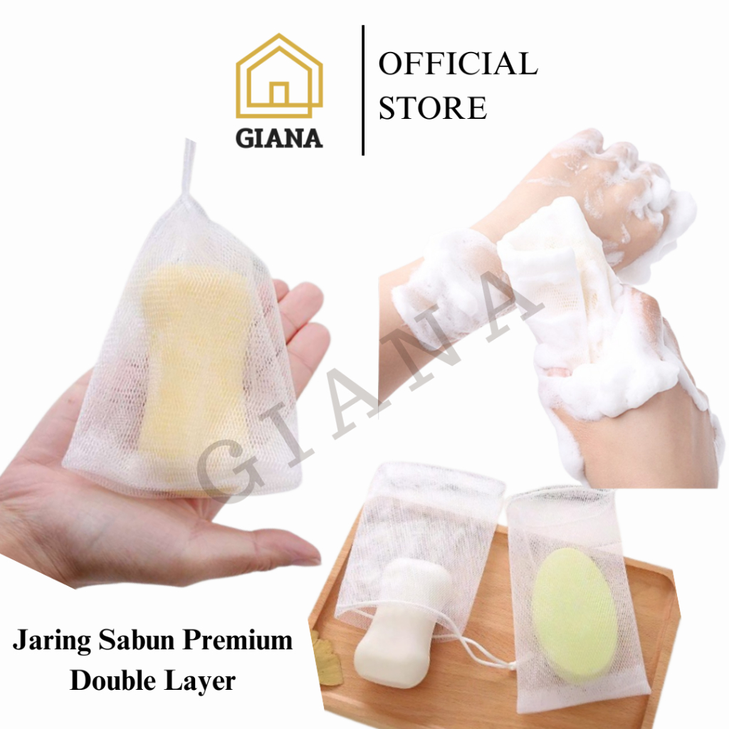 Jual GIA Jaring Sabun Premium Double Layer Jaring Spons Sabun 2 Lapis ...