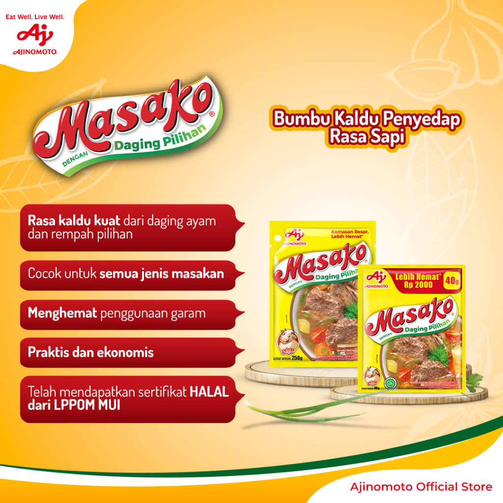 Jual Masako® Bumbu Kaldu Sapi Penyedap Rasa 250g (3 pcs) | Shopee Indonesia