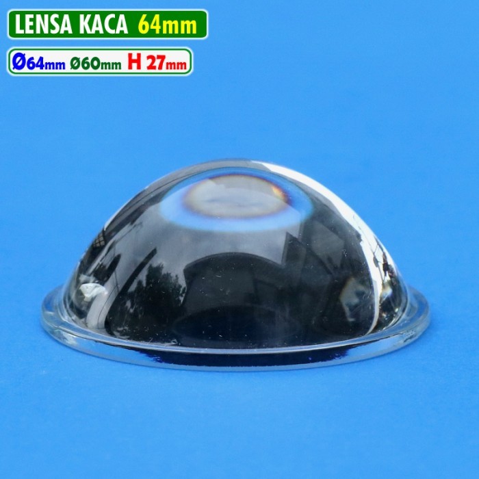 Jual Lensa Kaca 64mm Cembung Datar H.27 ID.60mm 2.5 Inch LED HPL MCP ...