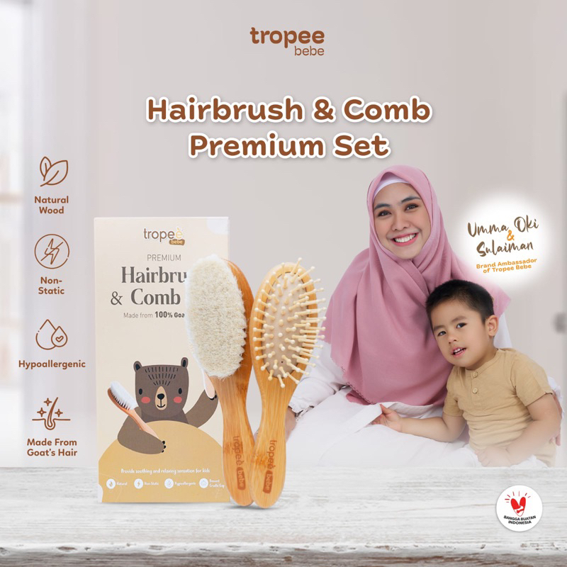 Jual TROPEE BEBE SISIR BAMBOO PREMIUM HAIR BRUSH / COMB / SET Sisir ...