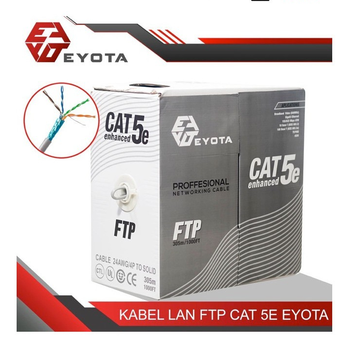 Jual KABEL LAN FTP CAT 5E ORIGINAL EYOTA - KABEL FTP / STP CAT 5 (305m ...