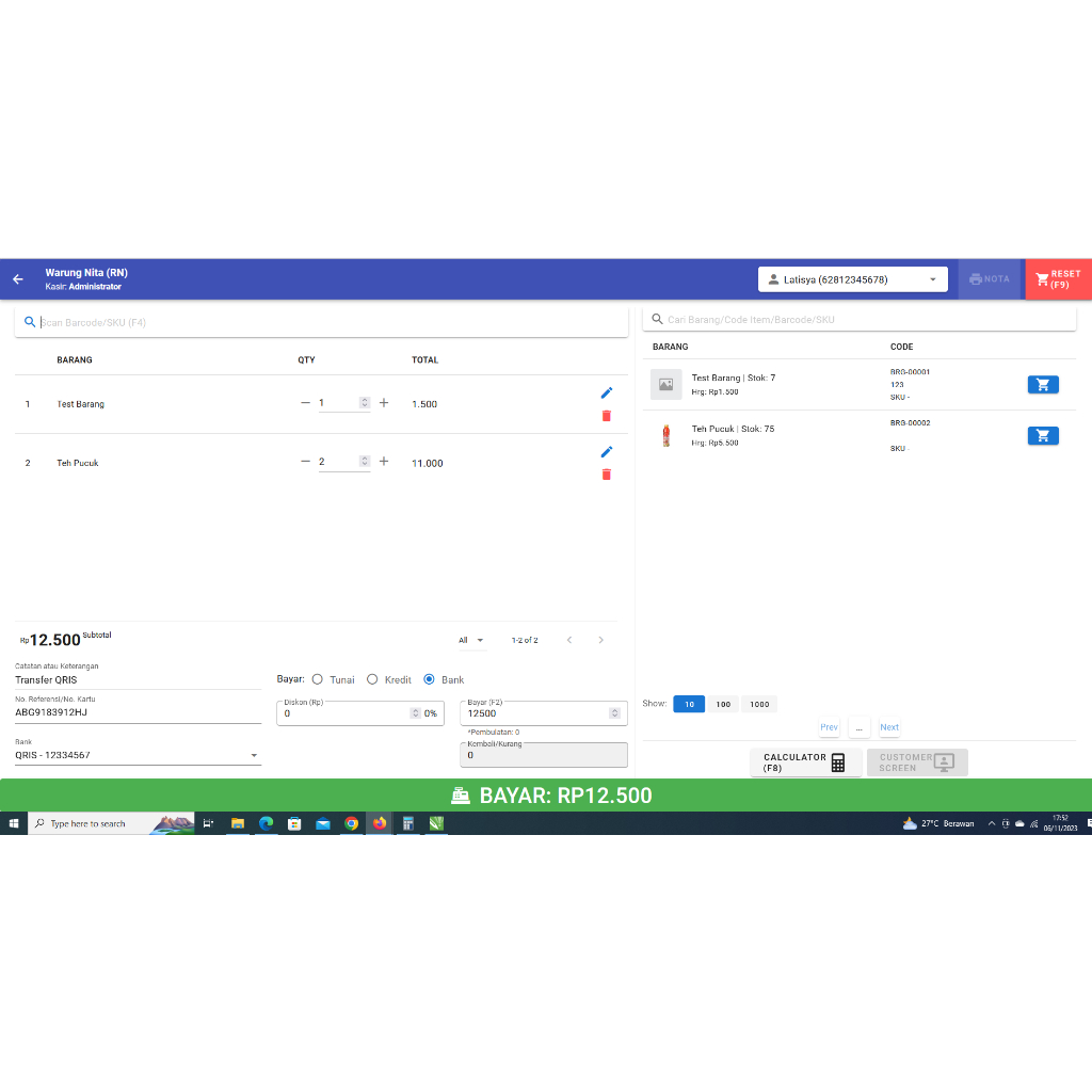 Jual Program Kasir Warung/Toko Berbasis Web CI4 | Shopee Indonesia