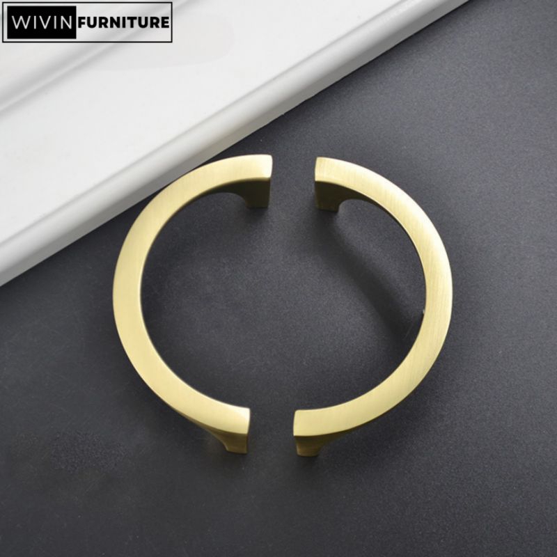 Jual WF042 Gold Handle Lemari Setengah Bulat Slim Tarikan Laci Gagang ...