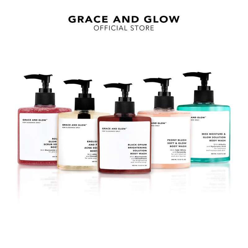Jual GRACE AND GLOW Body Wash 400ml With Parfume (Black Opium / English ...