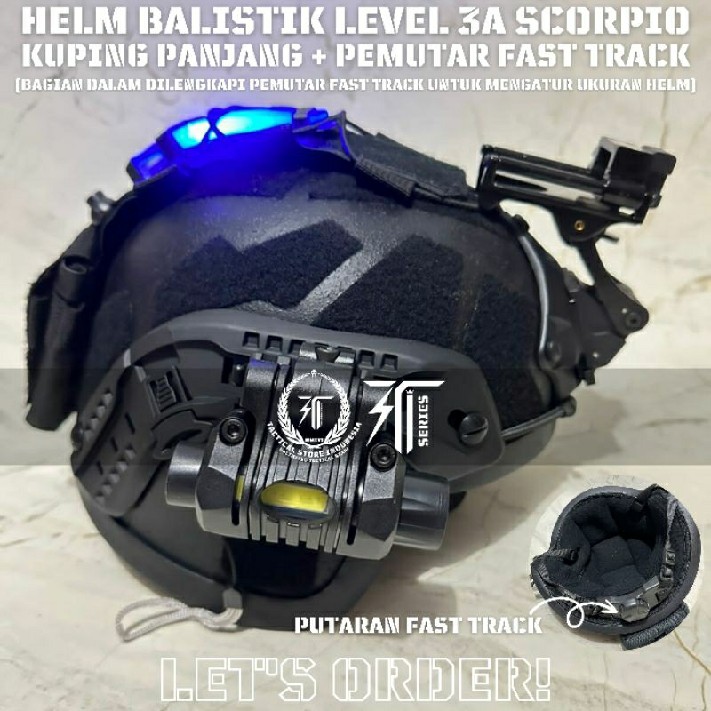 Jual HELM BALISTIK SCORPIO + PUTARAN FAST TRACK - Helm Tactical Asli ...