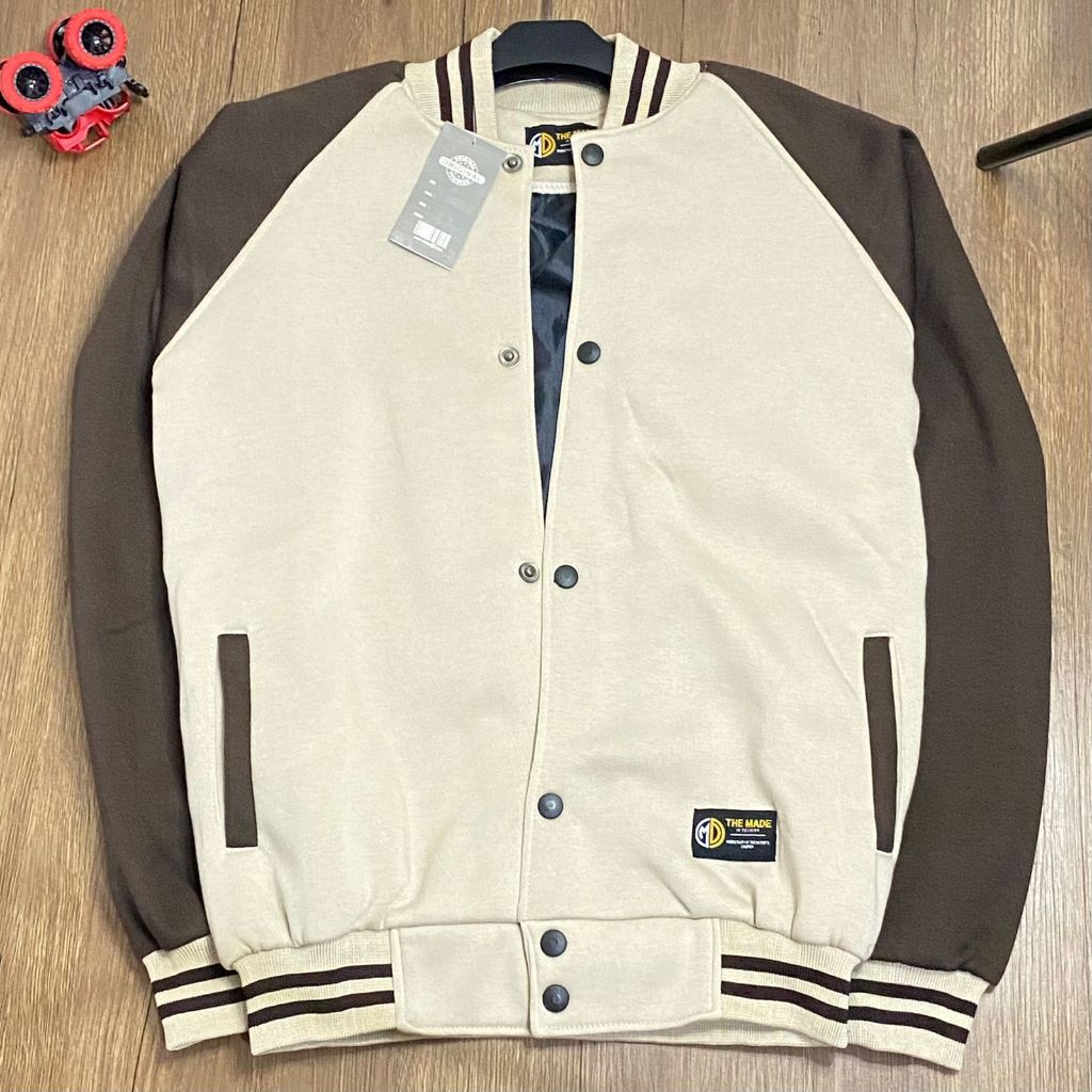 Jual Jaket Polos Varsity Baseball Full Tag Lapis dalam Warna hitam ...