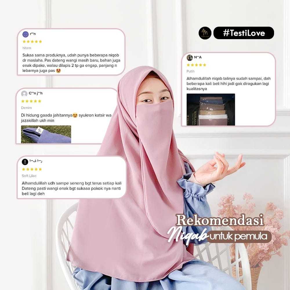 Jual CADAR NIQAB TALI 2 LAYER CERUTY BABYDOLL PREMIUM | Shopee Indonesia