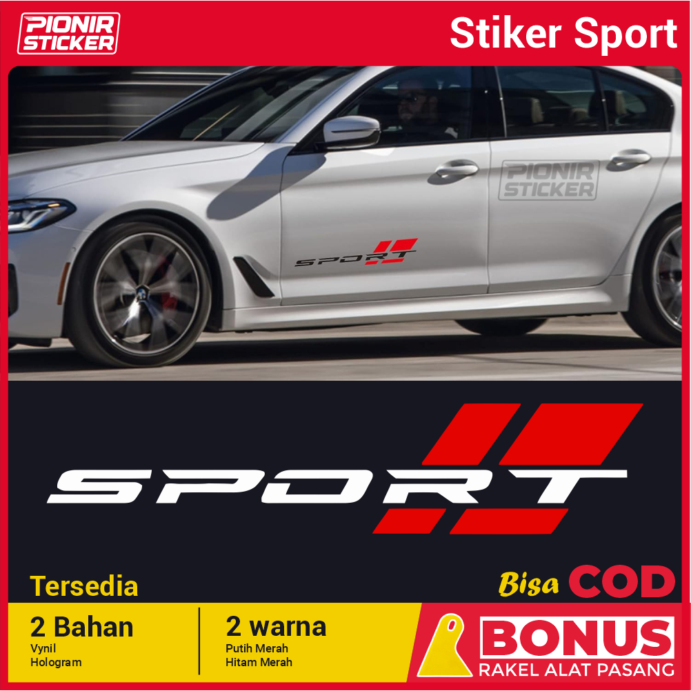 Jual Stiker Sport grade 2 Mobil Cutting Sticker Sports Body Pintu Mobil ...