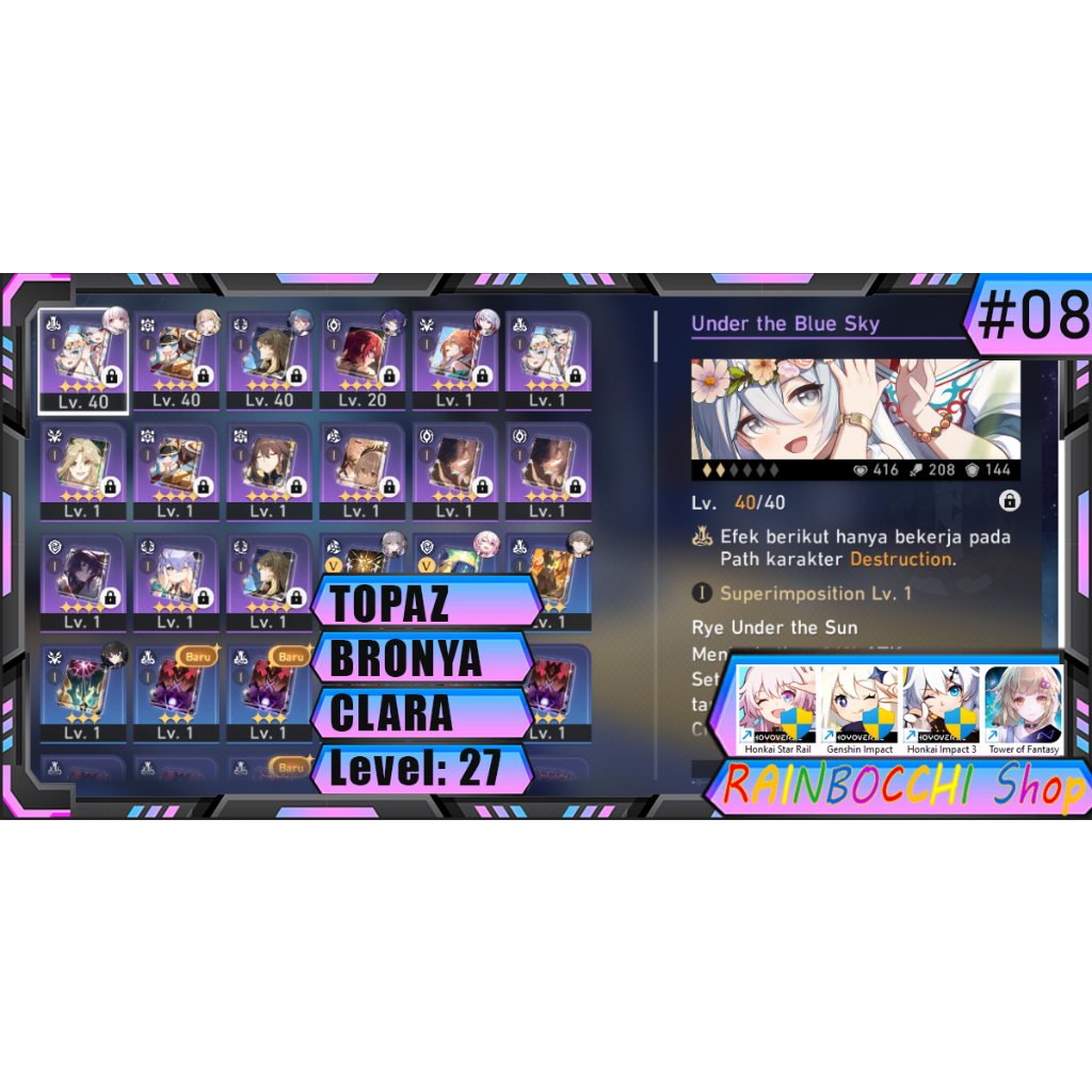 Jual HSR TOPAZ Akun Honkai Star Rail Starter / Mid | Shopee Indonesia