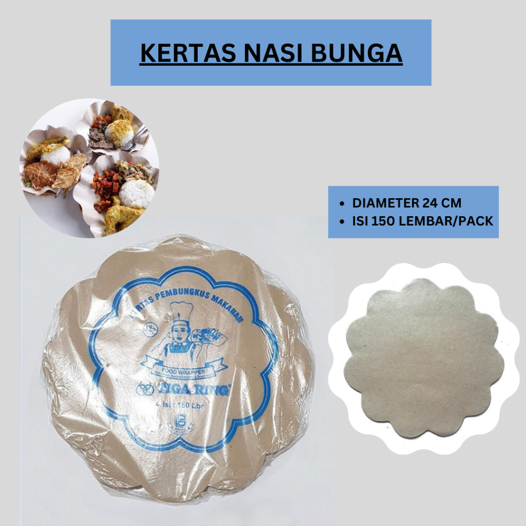 Jual Kertas nasi Bunga | Kertas Bulat - Kertas Piring - tatakan nasi ...