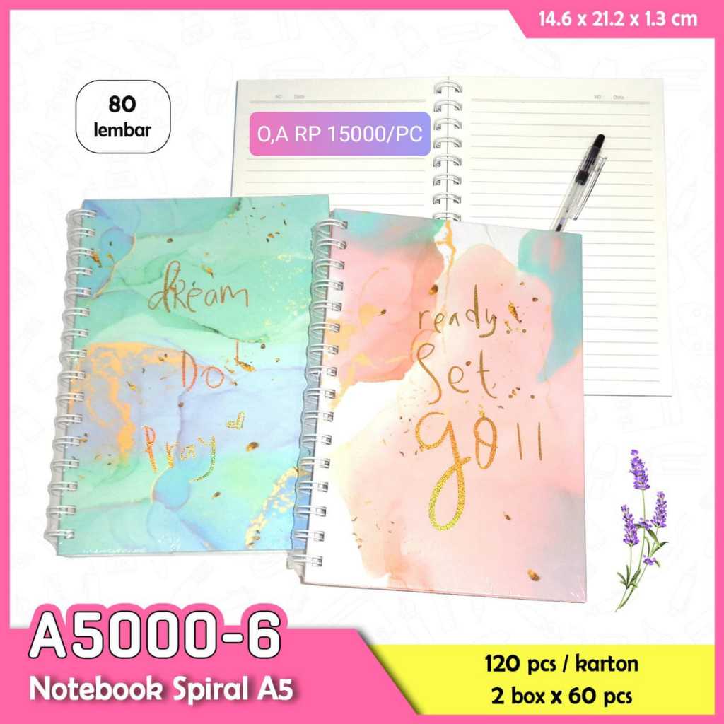 Jual BUKU NOTEBOOK SPRIAL A5 A5000-6 /PCS | Shopee Indonesia