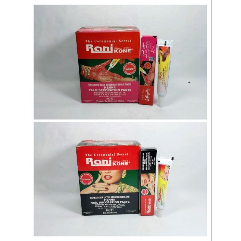 Jual Rani Kone Henna Pasta(Merah Muda&Hitam)Lusinan | Shopee Indonesia