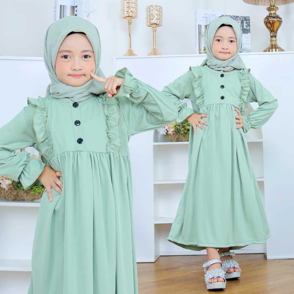 Jual Gamis Maryam - Hijau Sage - Gamis Anak Perempuan Gamis Anak Warna ...