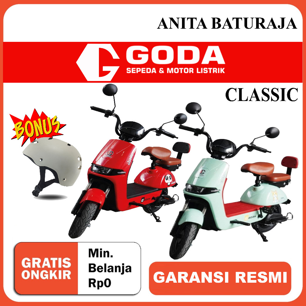 Jual SEPEDA LISTRIK GODA CLASSIC 48V/12Ah GARANSI RESMI | Shopee Indonesia