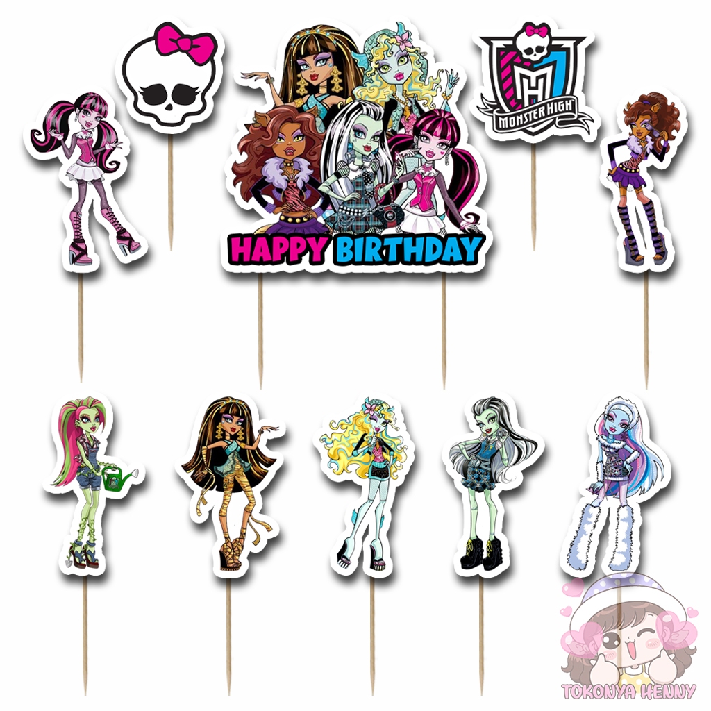 Jual Topper Cake Hiasan Kue Ulang Tahun motif MONSTER HIGH | Shopee ...