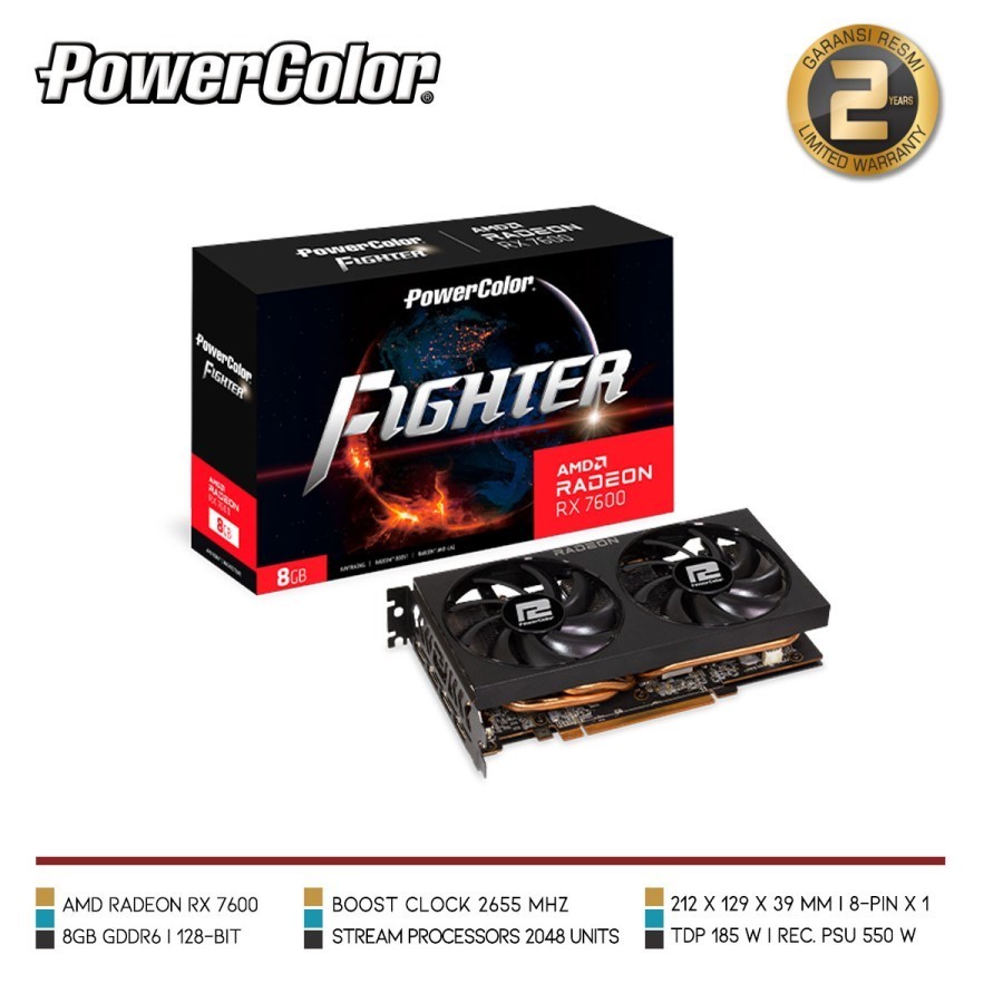 Jual POWERCOLOR Fighter AMD Radeon RX 7600 8GB GDDR6 - VGA Card ...