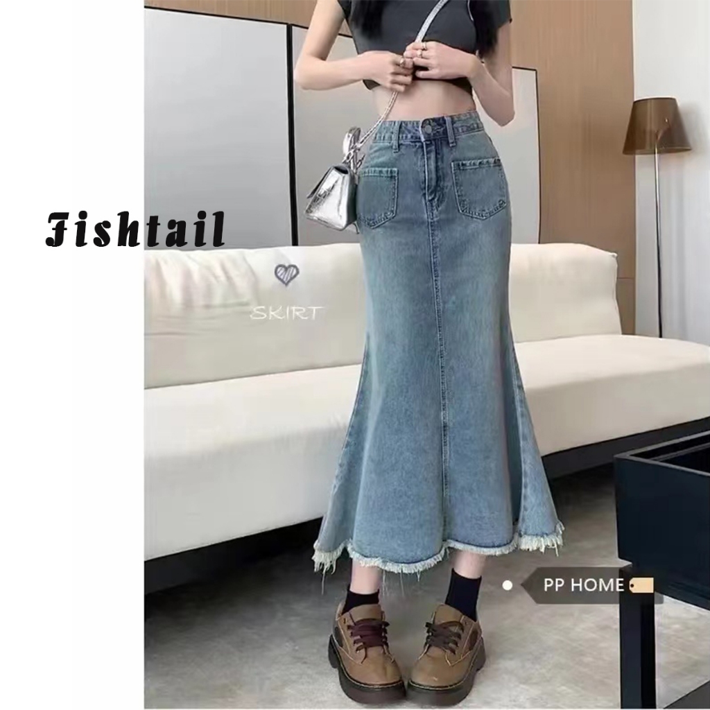 Jual Fashion wanita rok plisket rok korean style rok span jeans rok 7/8 ...