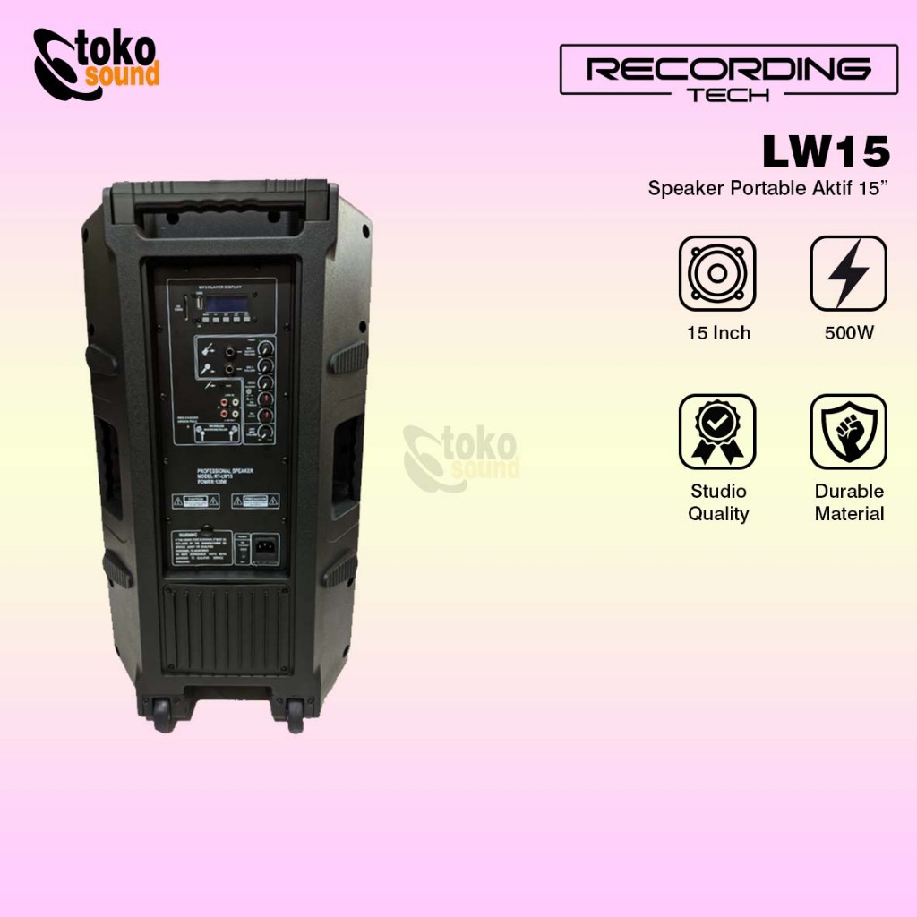 Jual Recording Tech Lw15 Speaker Aktif 15 Inch With Dual Mic Uhf
