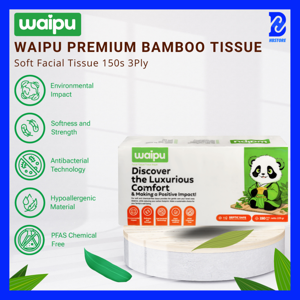 Jual Waipu Premium Bamboo Tissue / Tisu Bambu - Soft Facial 150s 3ply ...