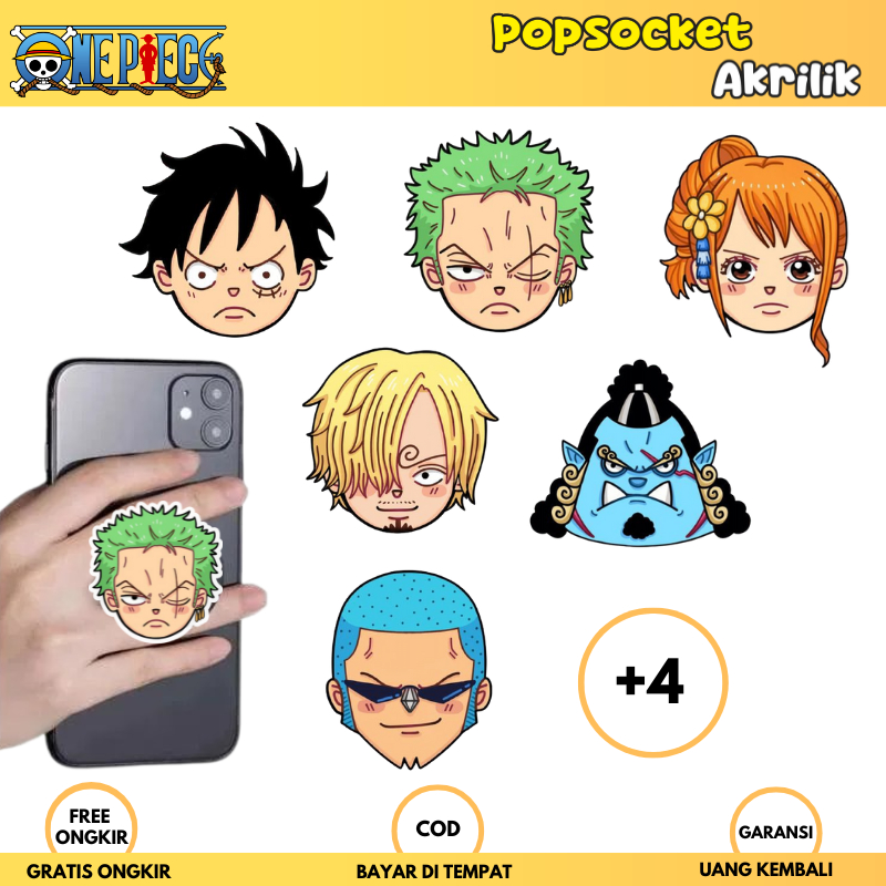 Jual [One Piece] Popsocket full akrilik karakter Onepiece karakter kru ...