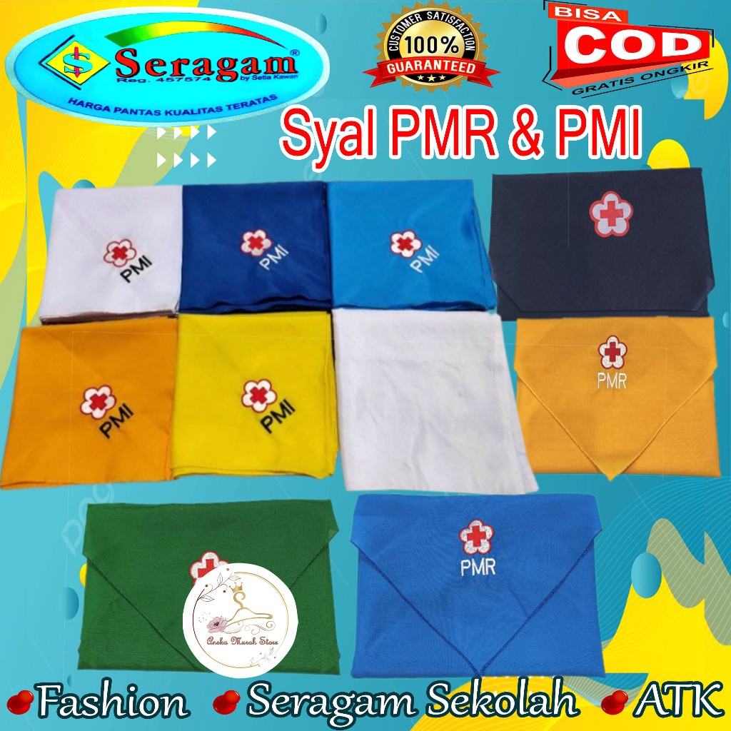 Jual Syal Slayer PMR Dan PMI Biru Navy Hijau Kuning Bordir dan sablon ...
