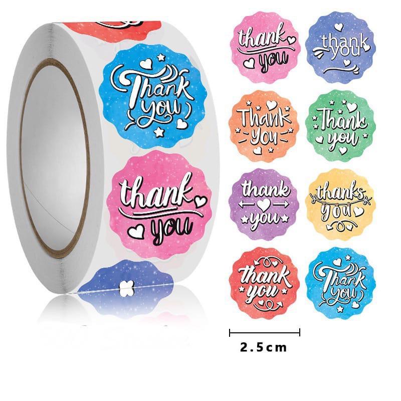 Jual JT88 - Sticker Thankyou Label Thankyou Motif Lucu 1 Roll Isi (300 ...