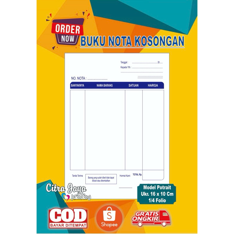 Jual [READYSTOCK] Buku Nota Bon Toko Polosan - Bisa Custom | Invoice ...