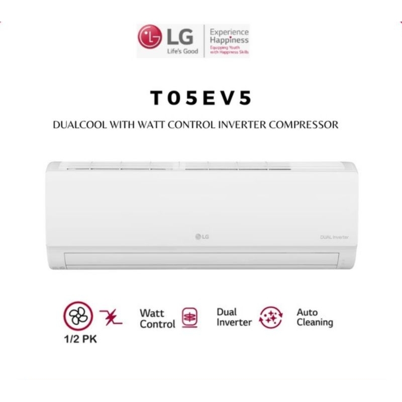 Jual AC LG 0.5PK T05EV5 Dual Cool Inverter 1/2 PK Pasang | Shopee Indonesia