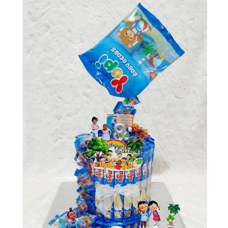 Jual Snack tower satu tingkat edisi warna biru, permen yupi tango ...