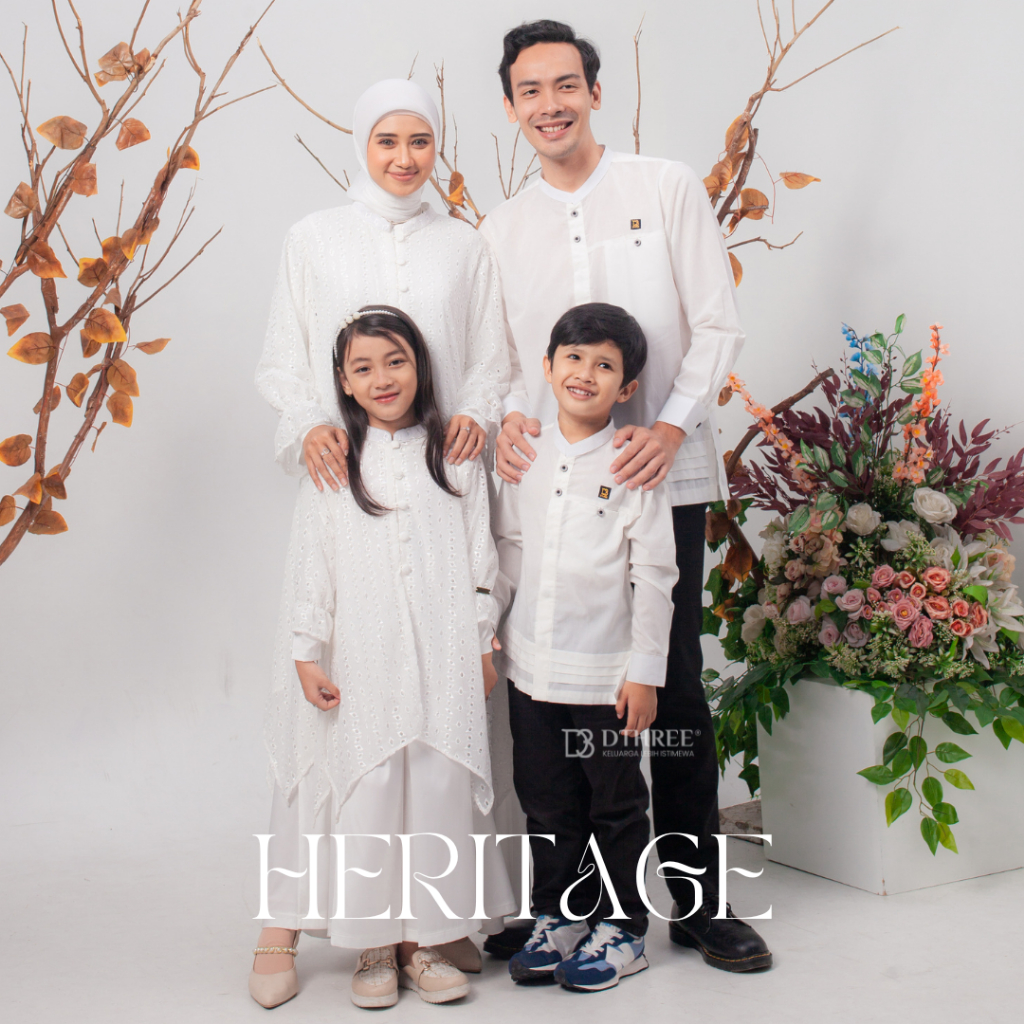 Jual Dthree - Sarimbit Heritage 2025 ( Broken White ) Sarimbit Keluarga Muslim / Couple Keluarga ...