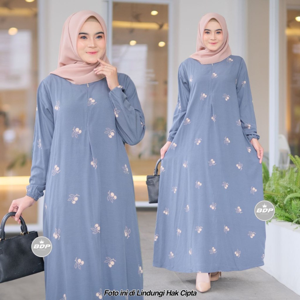 Jual Daster Gamis Maura Batik Cap Rayon Grade A Busui Resleting Depan ...