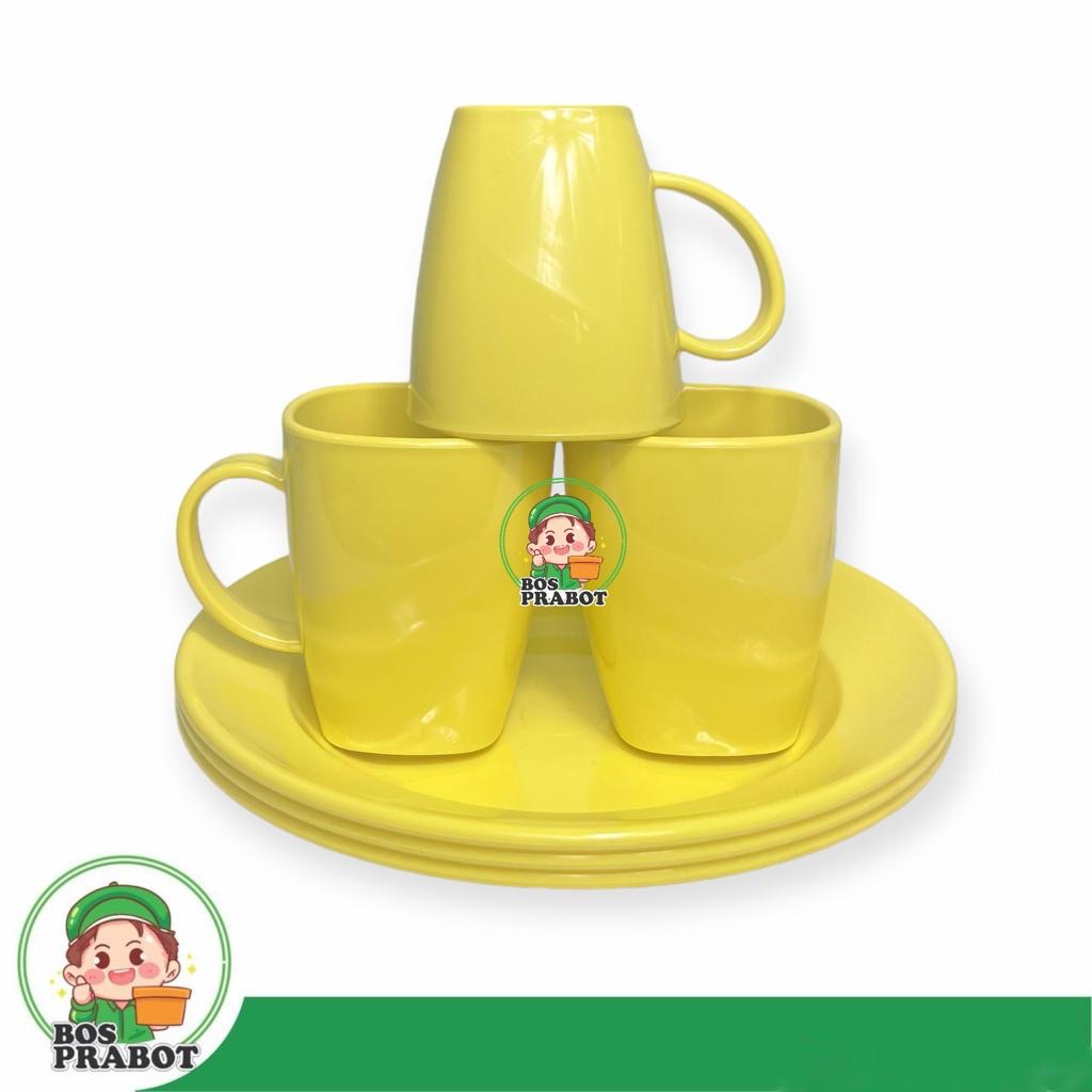 Jual PAKET PIRING DAN MUG MELAMIN 6 PCS / SET PIRING MAKAN MELAMIN ...
