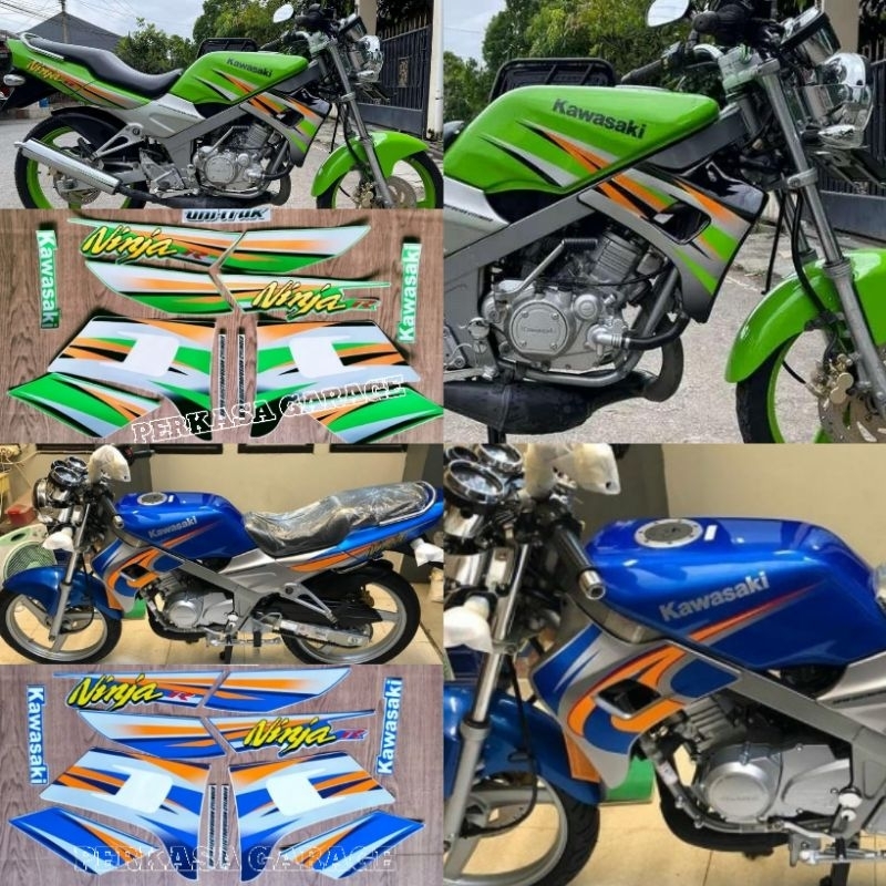 Jual stiker Striping NINJA KISS 2004 farian warna biru hijau merah ...