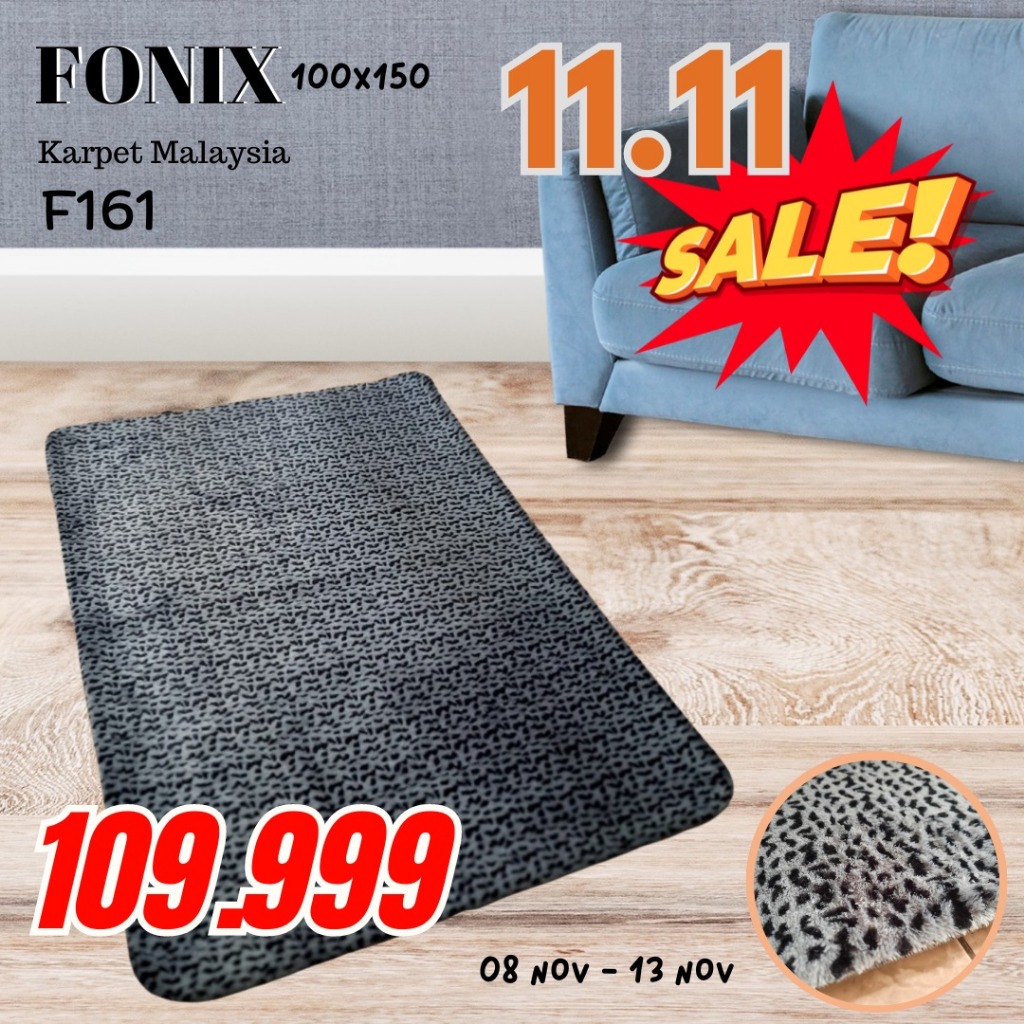 Jual Karpet Busa FONIX Malaysia Bulu Super Lembut Anti Slip 100 x 150 ...