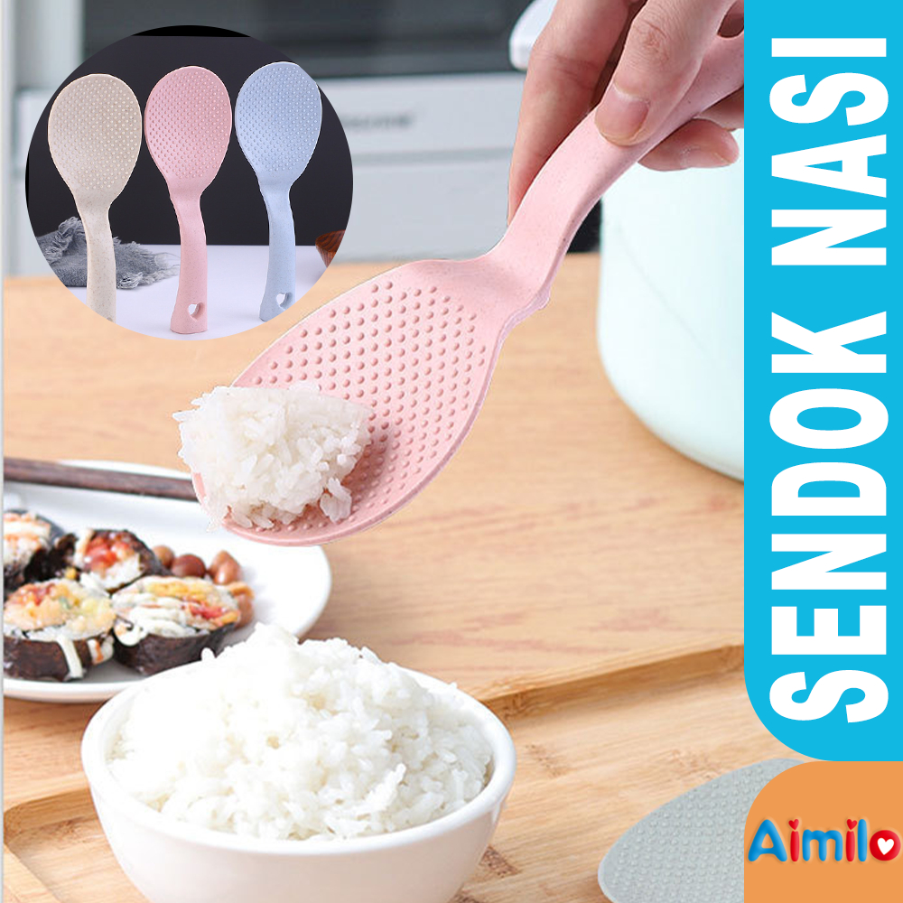 Jual Sendok Makan Nasi / Centong Nasi Anti Lengket Bahan Wheat Straw ...